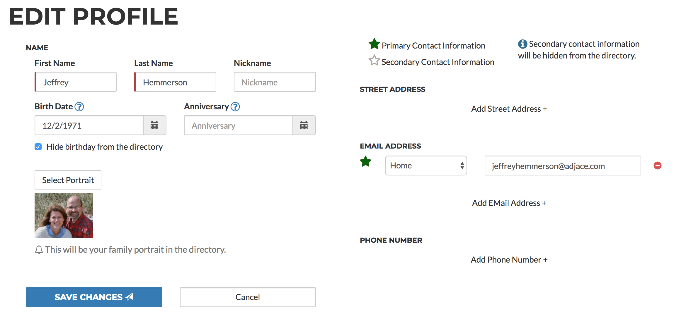 Profile Editing – Adjace Help
